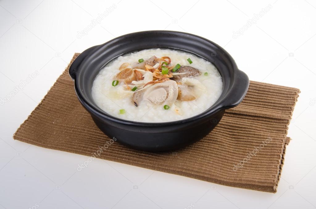 Abalone porridge rice gruel — Stock Photo © heinteh #79821392