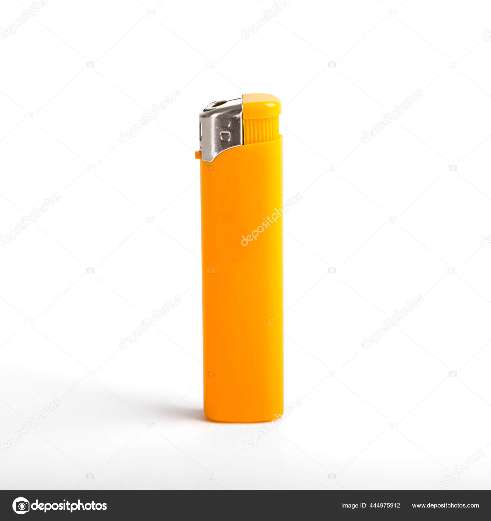 Yellow Cigarette Lighter Isolated White Background — Stock Photo ...