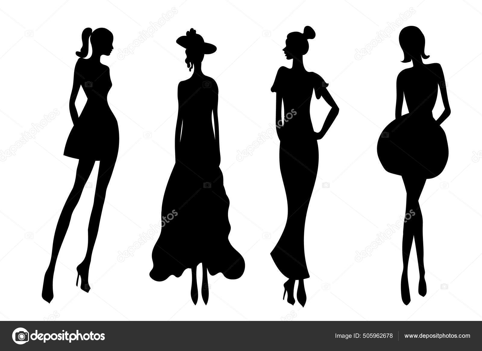 Silueta De Desfile De Moda