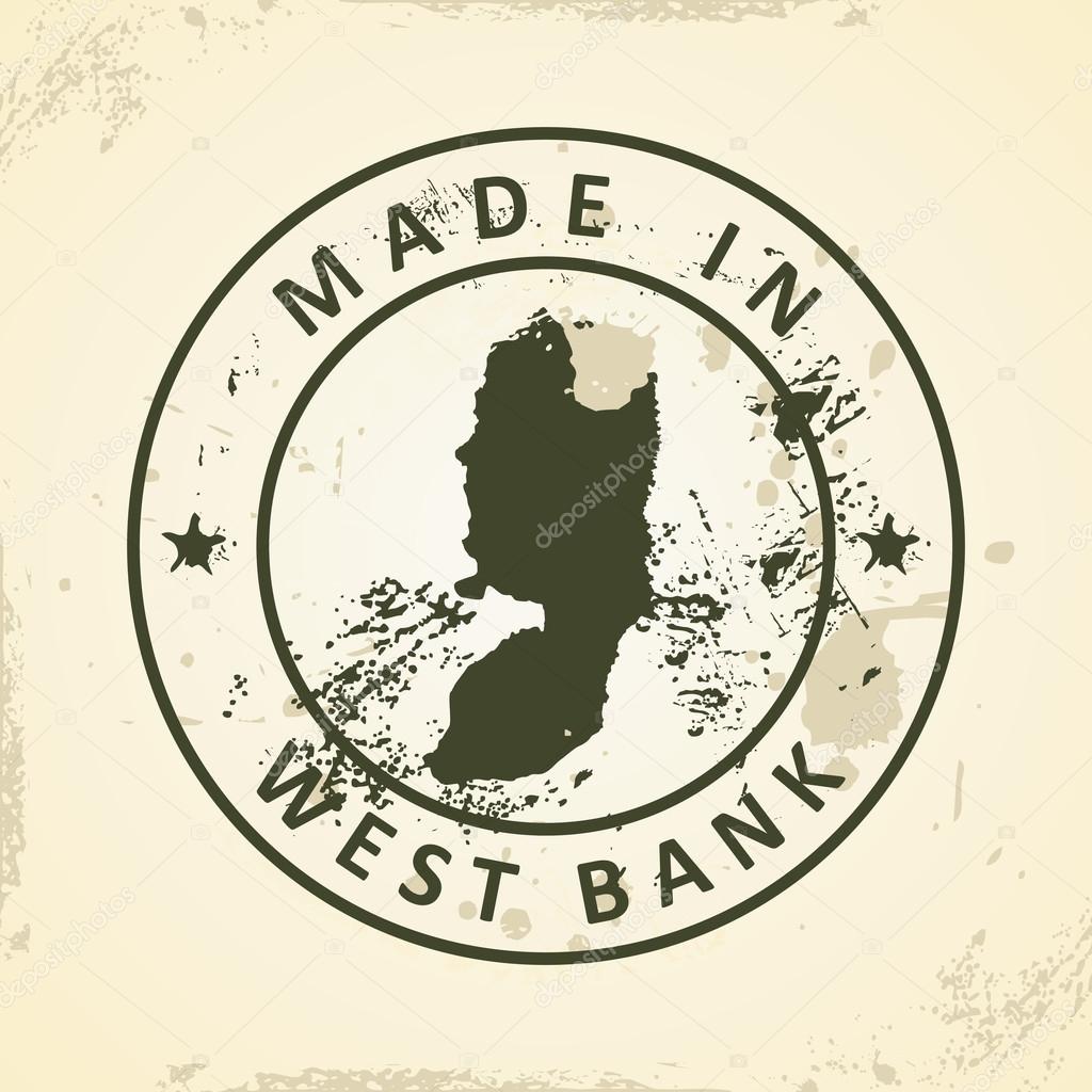 Stamp with map of West Bank Stock Vector by ©lajo_2 111932646