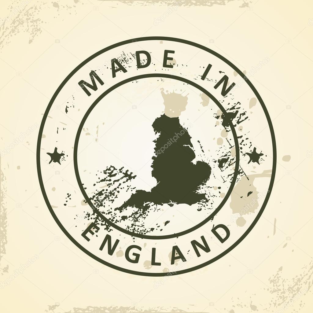 Stamp with map of England Stock Vector by ©lajo_2 111934752