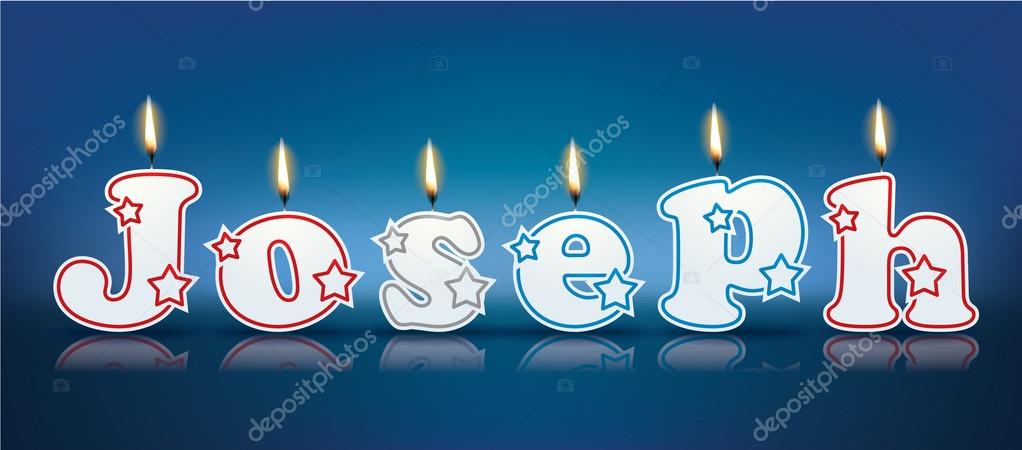 JOSEPH written with burning candles Stock Vector Image by ©lajo_2 #58413599