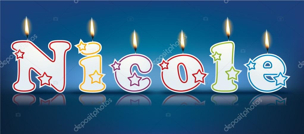 NICOLE written with burning candles — Stock Vector © lajo_2 #62945253