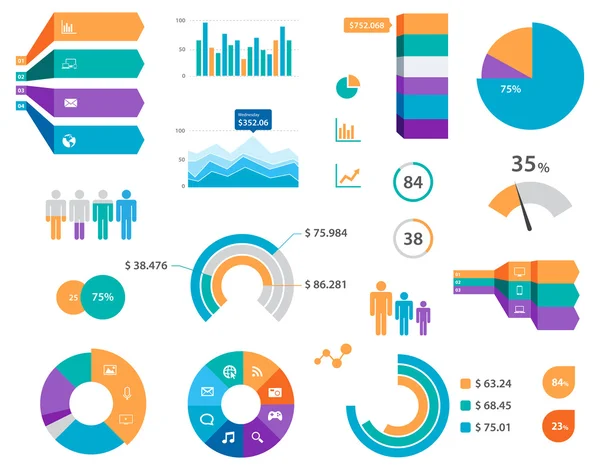 Design pie chart labels Vector Art Stock Images | Depositphotos