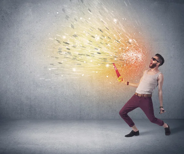 Fashion model shouting colorful splash Stock Photo by ©ra2studio 96547102