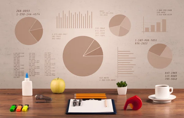 Pie chart graph office desk Stock Photo by ©ra2studio 131588346