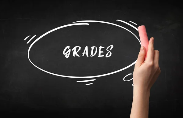 Hand Drawing Master Inscription White Chalk Blackboard Education ...