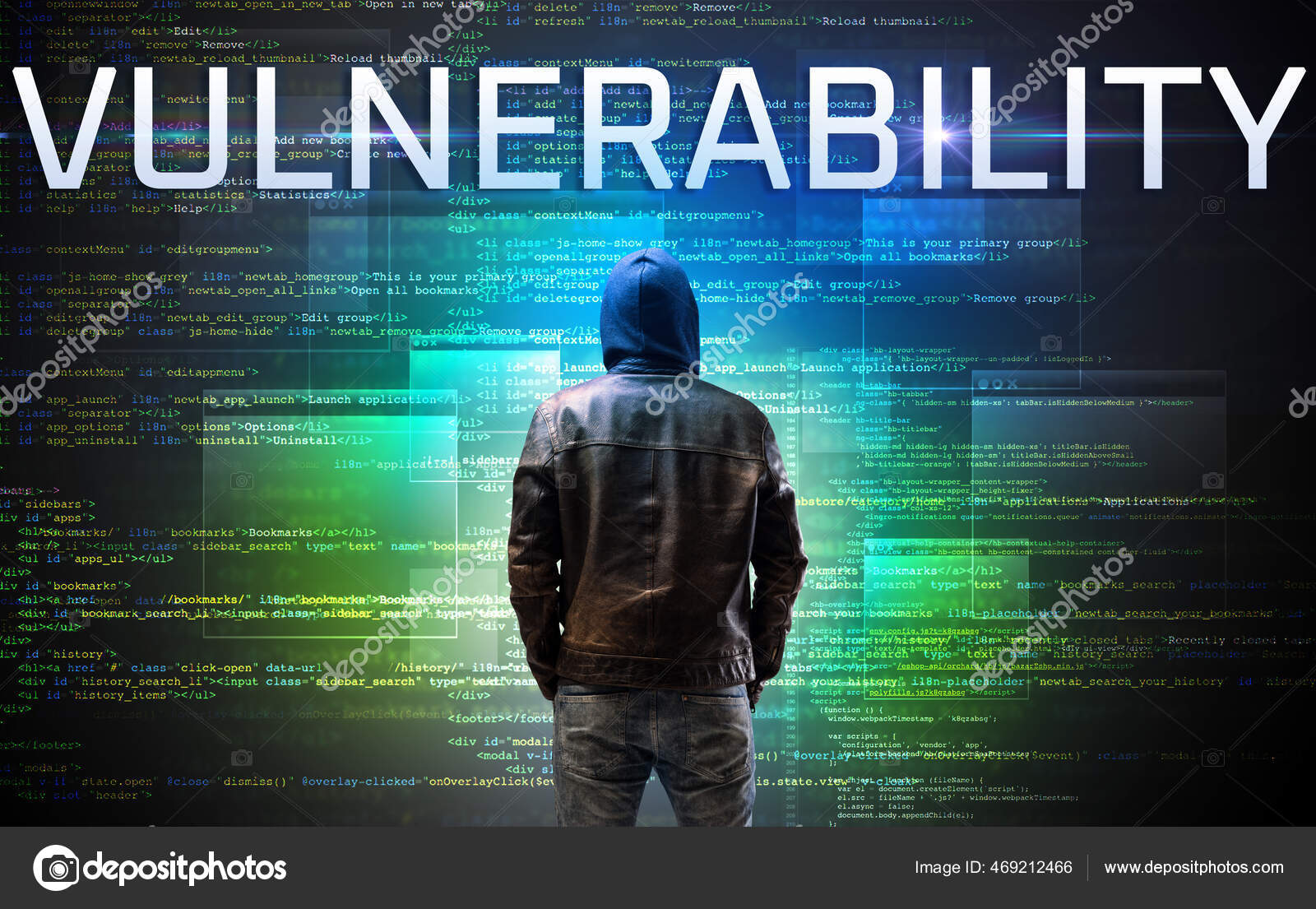 Hacker sin rostro en el fondo del código — Foto de stock #469212466 ...