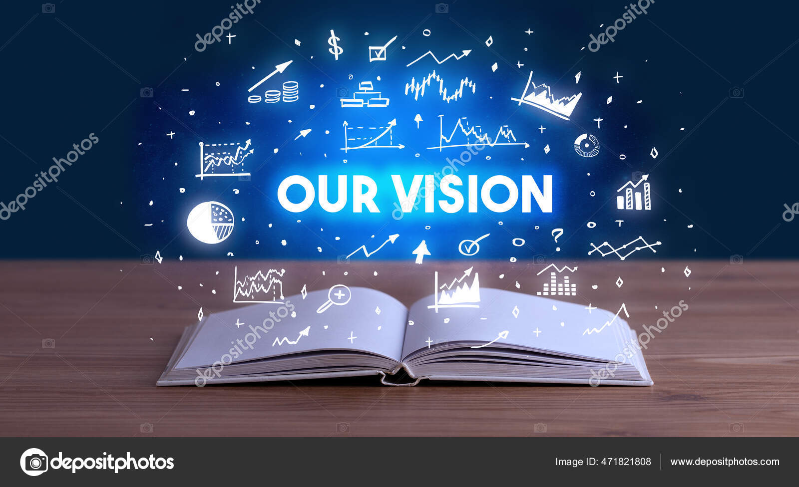 Business inscription coming out from an open book — Stock Photo ...