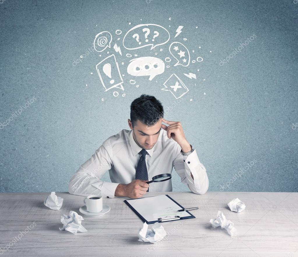 Business person in doubt and confused — Stock Photo © ra2studio #93149140