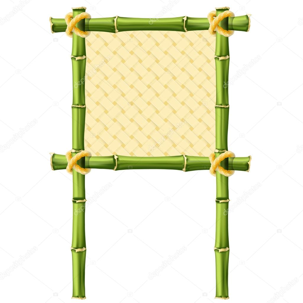 Square bamboo frame with wicker background - signboard Stock Vector ...