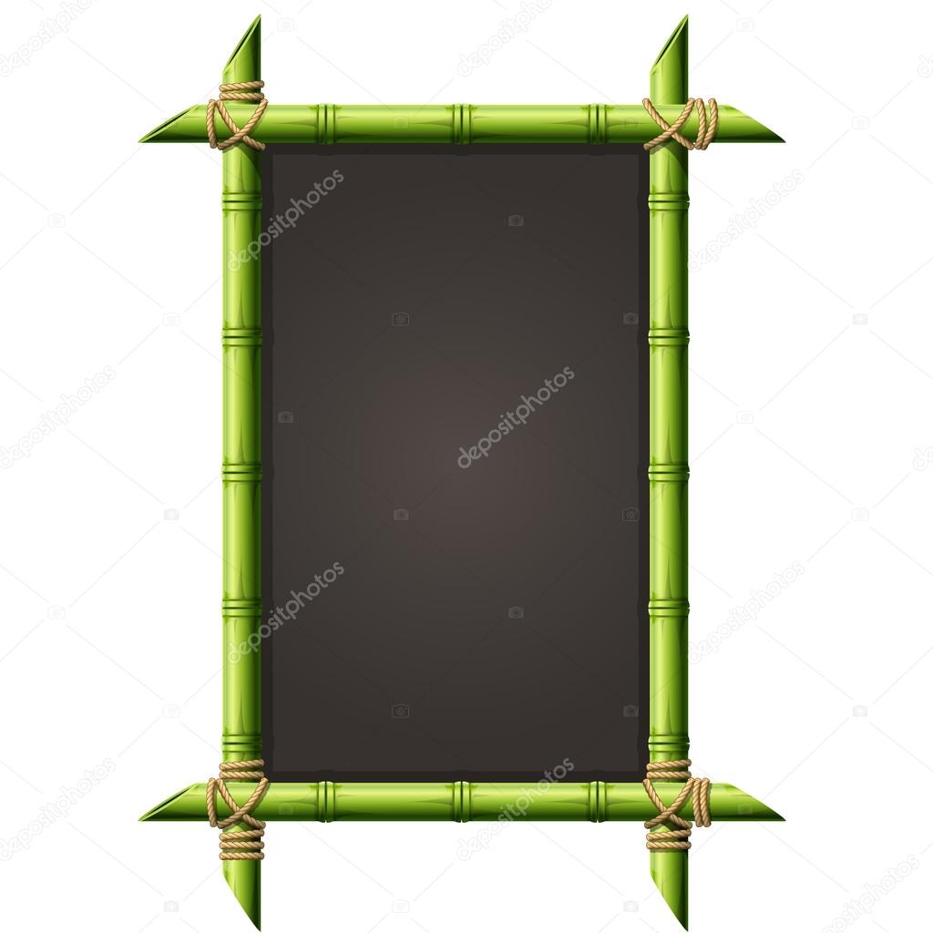 Blackboard in square bamboo frame - menu signboard Stock Vector Image ...