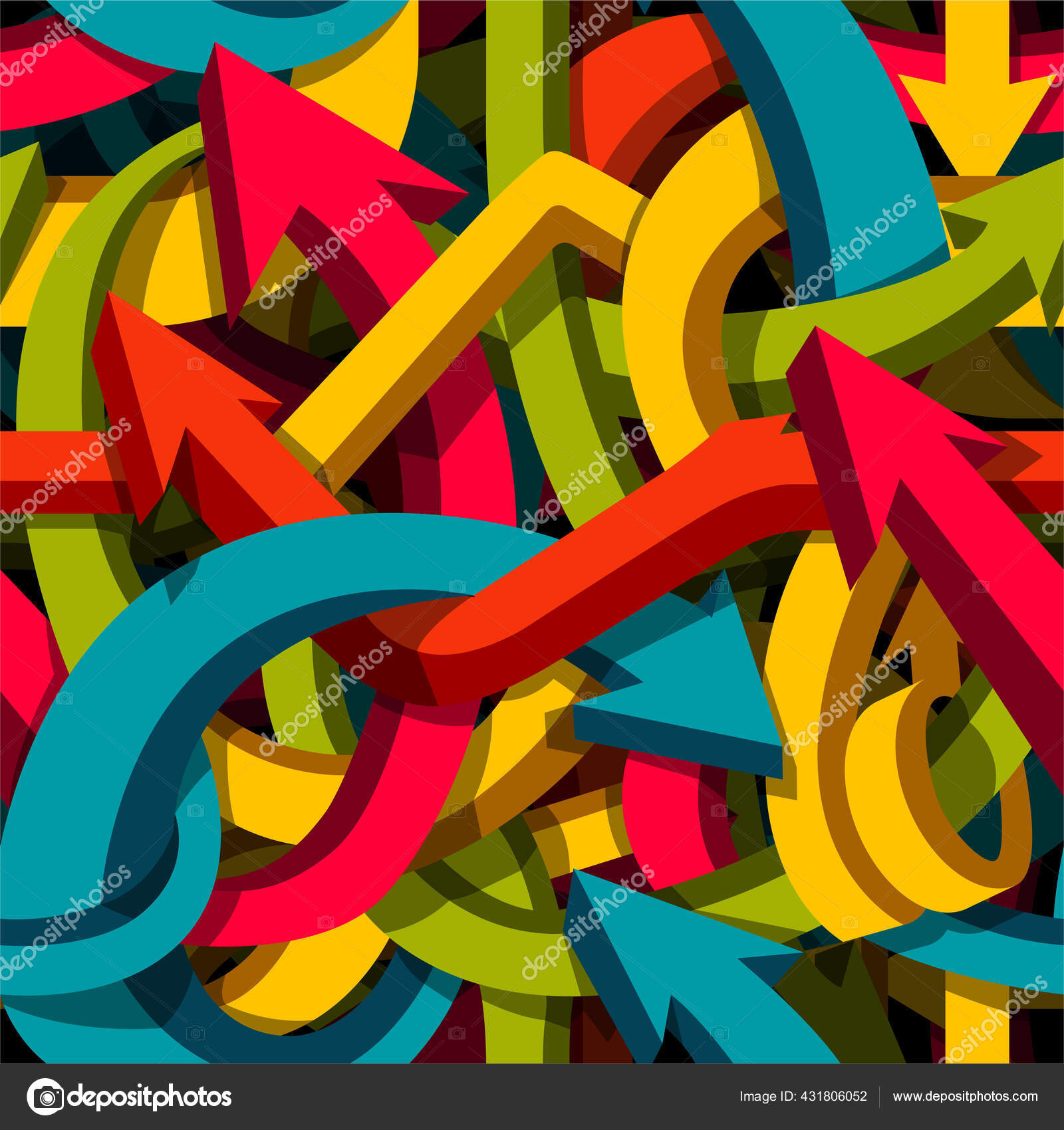 Abstract Seamless Arrows Background Motley Arrows Confusion Puzzle ...
