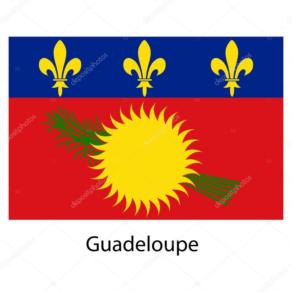 Bandera del país Guadalupe. Ilustración vectorial . Vector de stock por ...