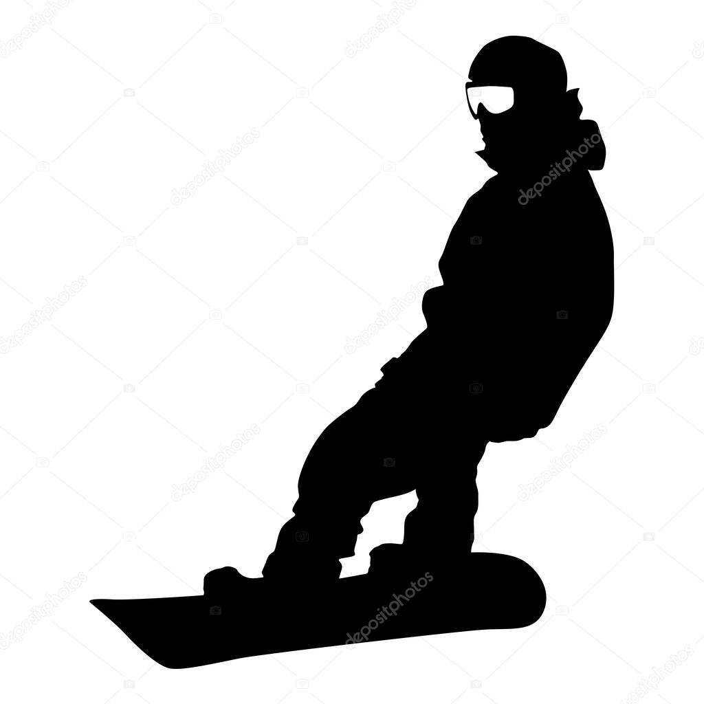 Snowboard Girl Silhouette