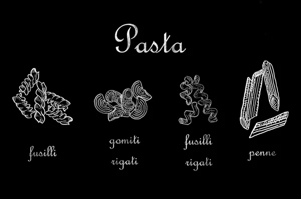 Pasta Vintage drawing with chalk or pencil — Stock Photo © kozak-salo ...