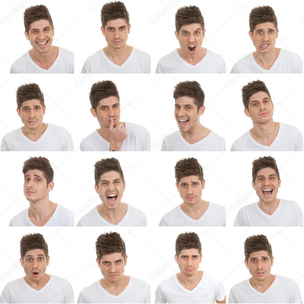 Set of male facial expressions Stock Photo by ©mandygodbehear 64468123