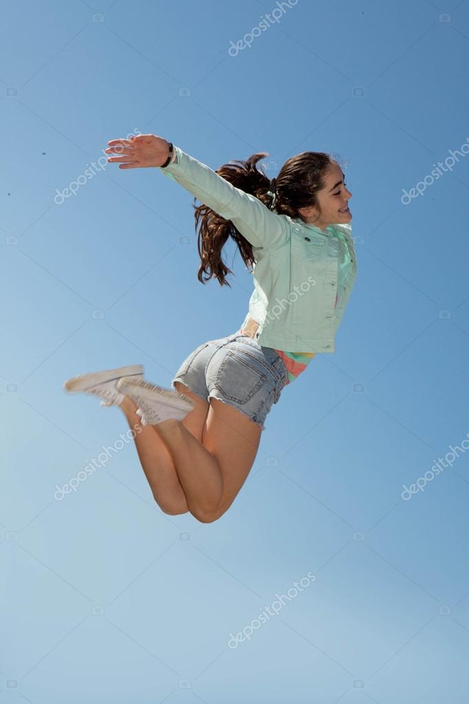 Excited Girl Jumping