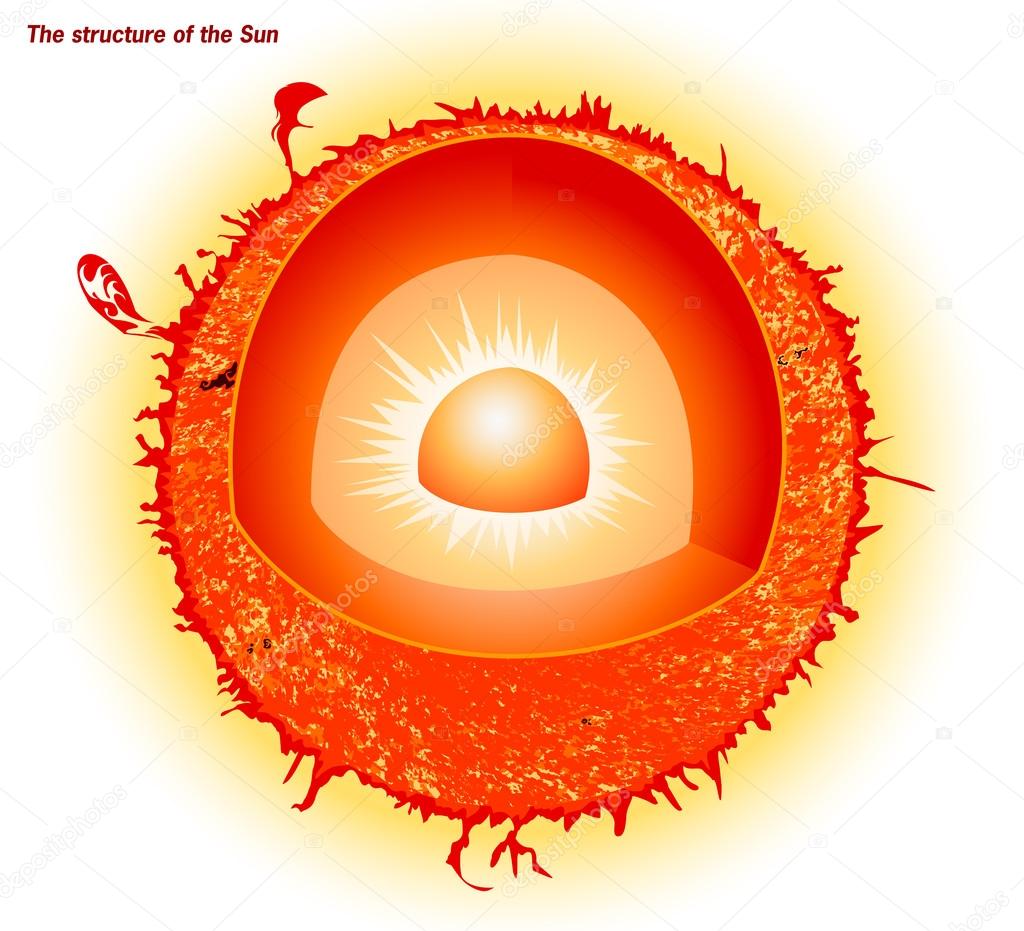 The structure of the Sun — Stock Vector © mapichai #82058746