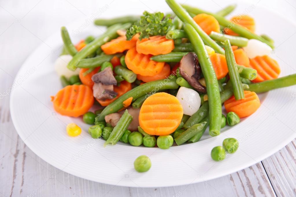 Plate Of Cooked Vegetables