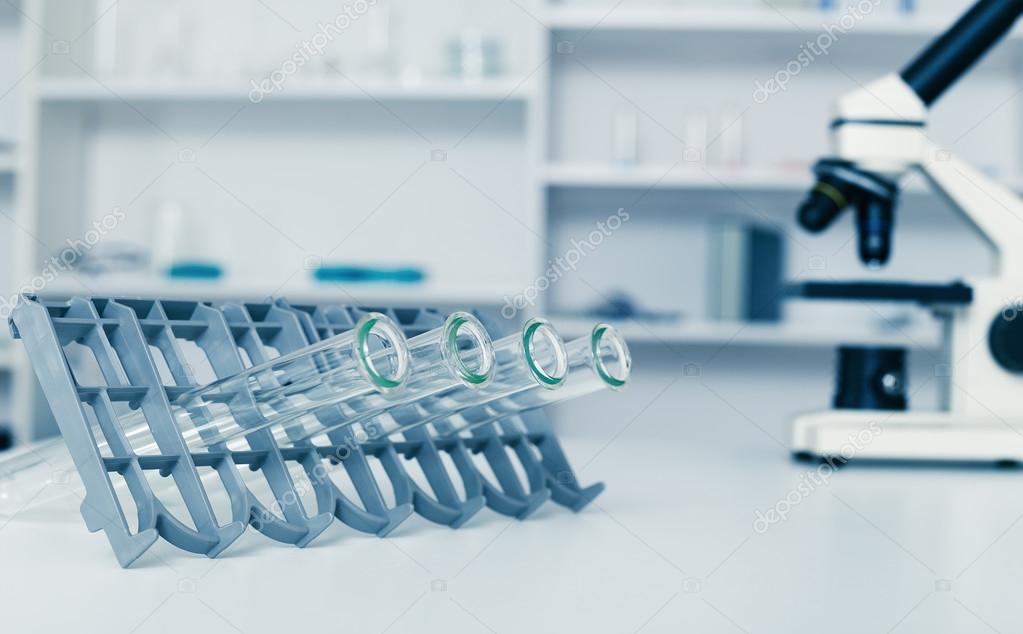 Laboratory microscope lens.modern microscopes in a lab. Stock Photo by ...