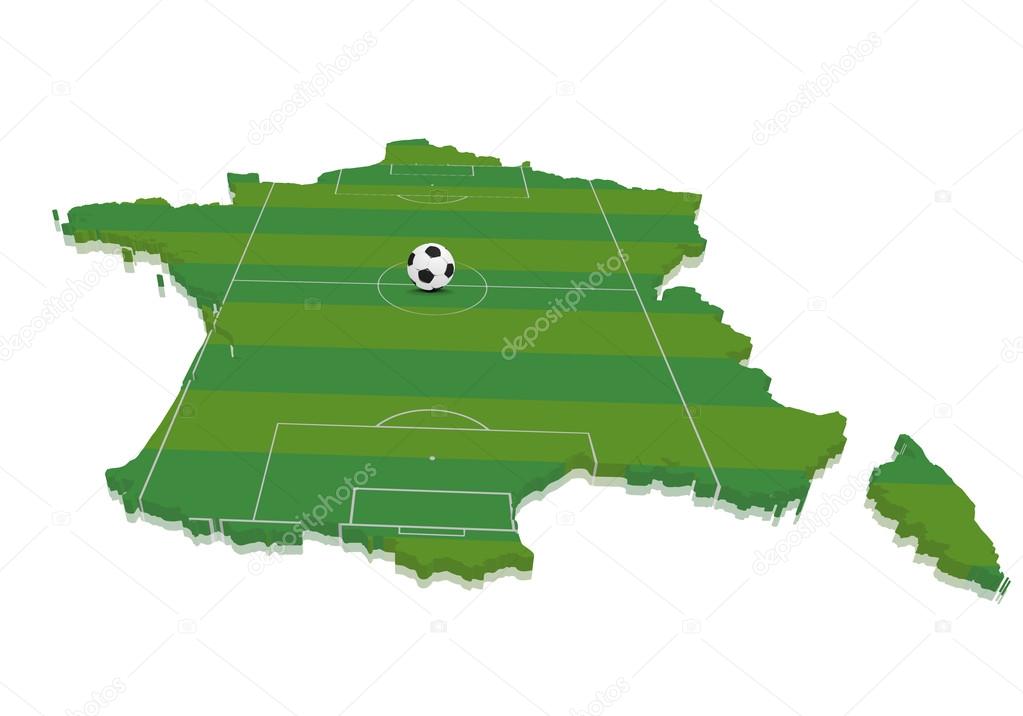Map France Soccerfield Stock Illustration by ©unkreatives #105707320