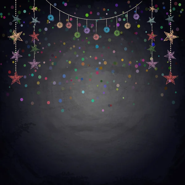 Chalkboard background with drawing bunting stars Stock Vector Image by ...