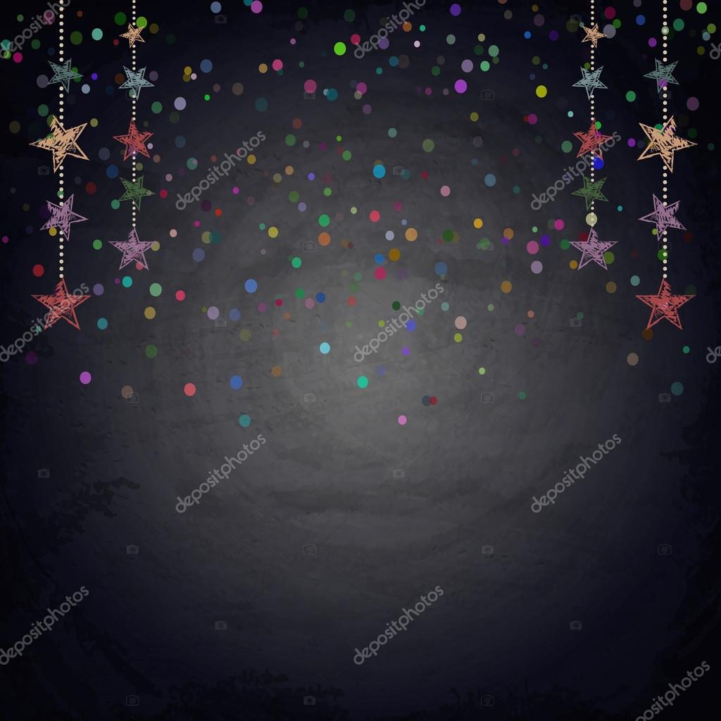 Chalkboard background with drawing bunting stars Stock Vector Image by ...
