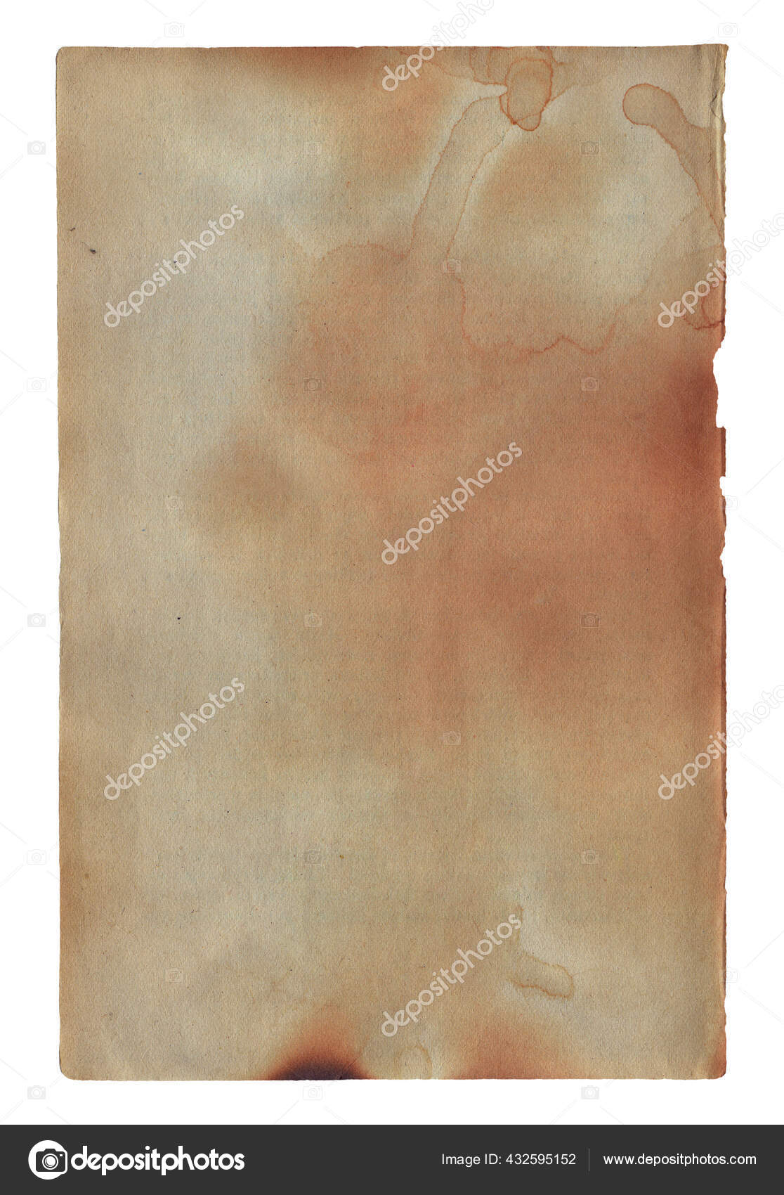 Old Paper Scratches Stains Texture Isolated White Stock Photo by ...