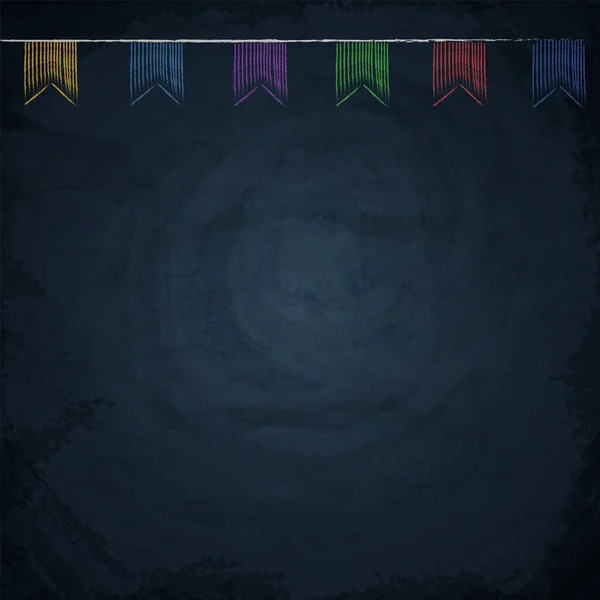 Chalkboard background with drawing bunting stars Stock Vector by ...