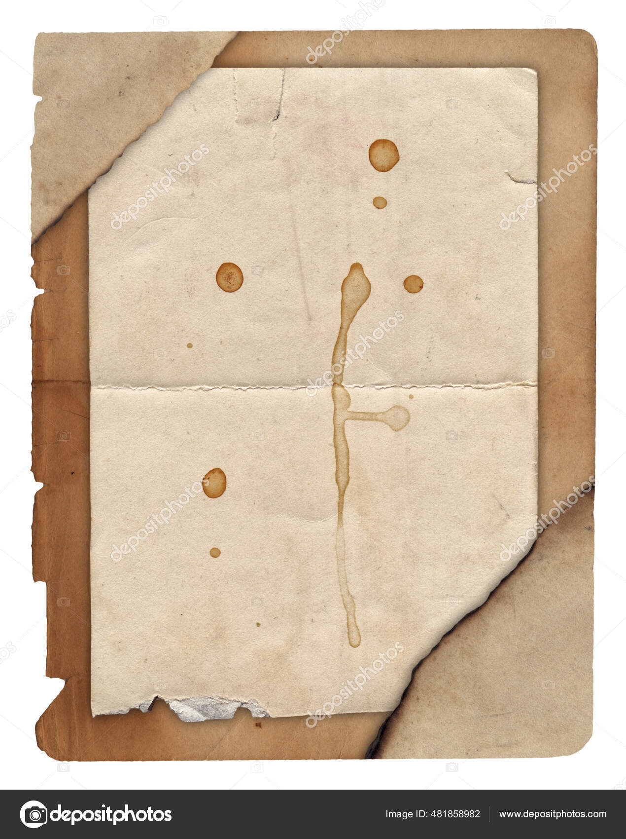 Old Paper Scratches Stains Texture Isolated White — Stock Photo ...