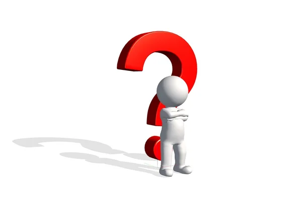 3d man thinking with red question mark — Stock Photo © klagyivik #105855884