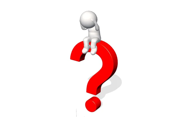 3d man thinking with red question mark Stock Illustration by ©klagyivik ...
