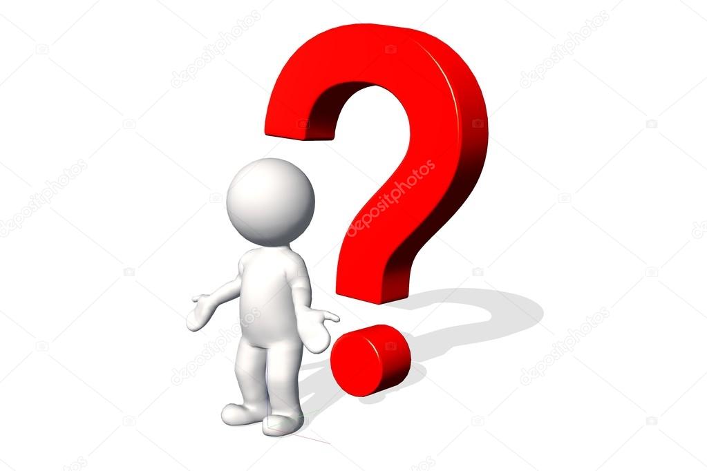 3d man thinking with red question mark Stock Photo by ©klagyivik 105855884