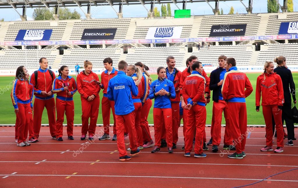 Russian Track and Field team celebrate second place on DecaNation ...