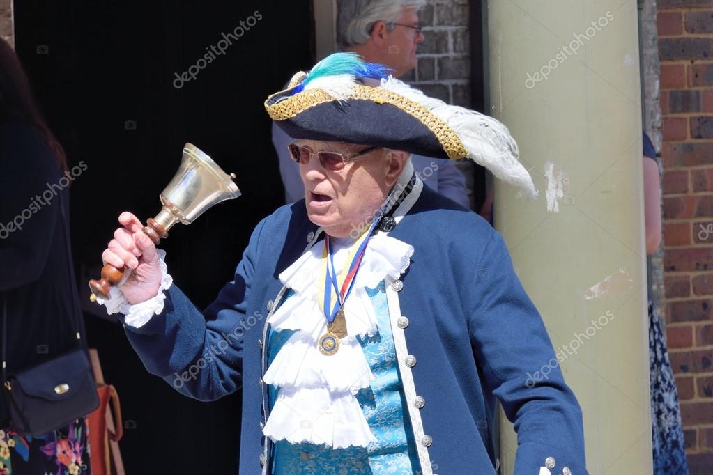 Traditional English Towncrier ringing Bell – Stock Editorial Photo ...