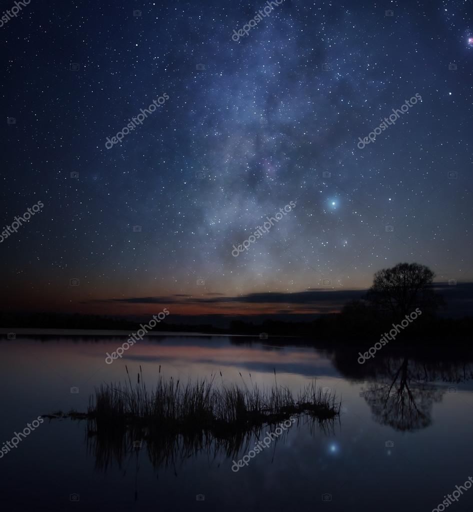 Stars over the lake — Stock Photo © Rastan #68275447