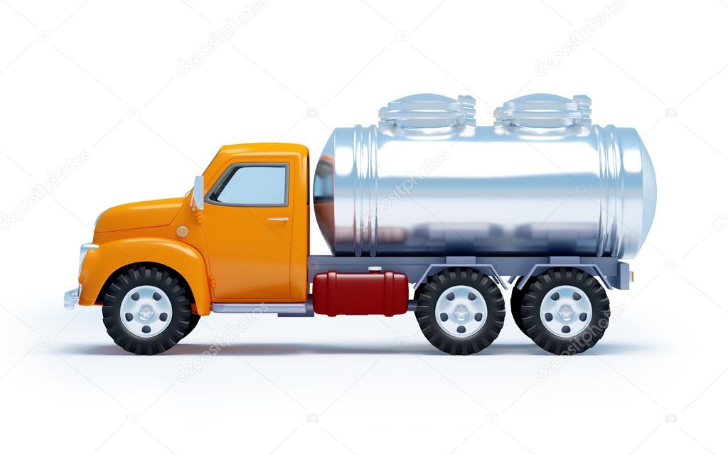 Cartoon Tanker Tanker Truck Vector, Sticker Clipart Large Truck Has An
