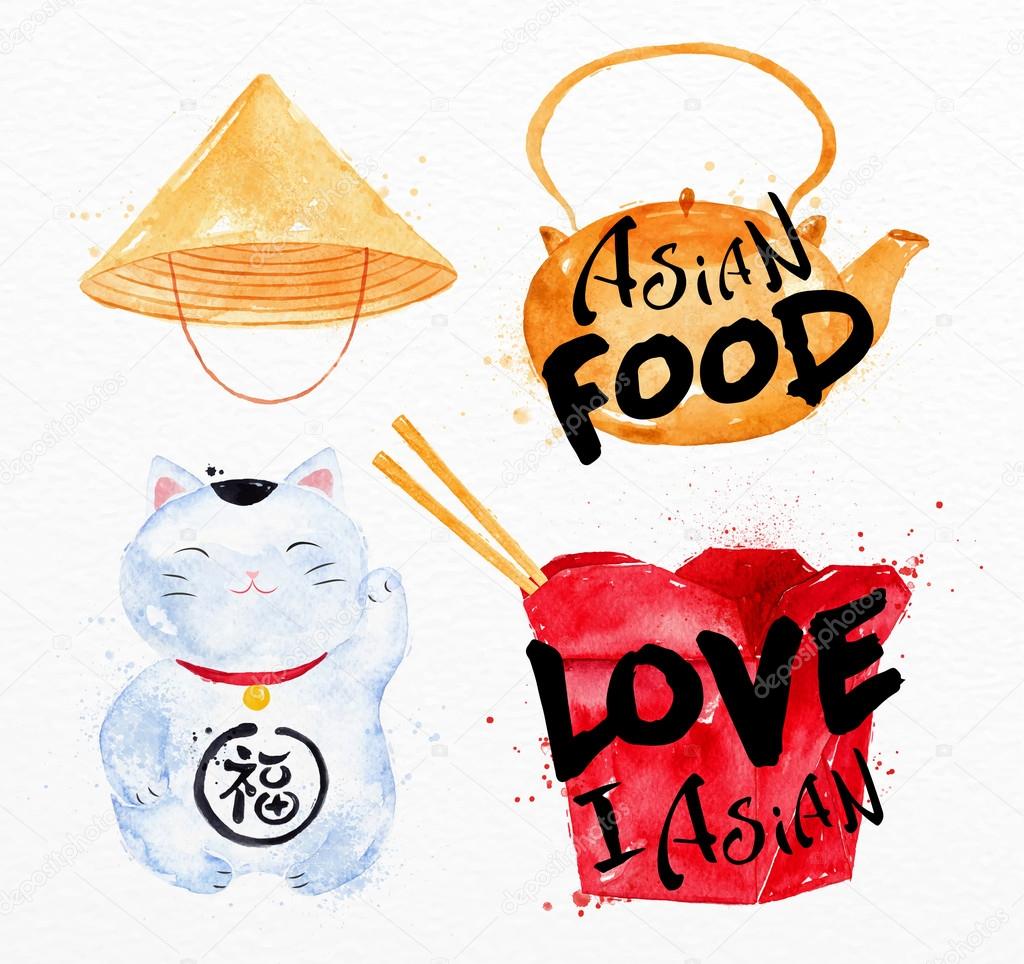 Asia symbols lucky cat Stock Vector Image by ©anna42f #122809258