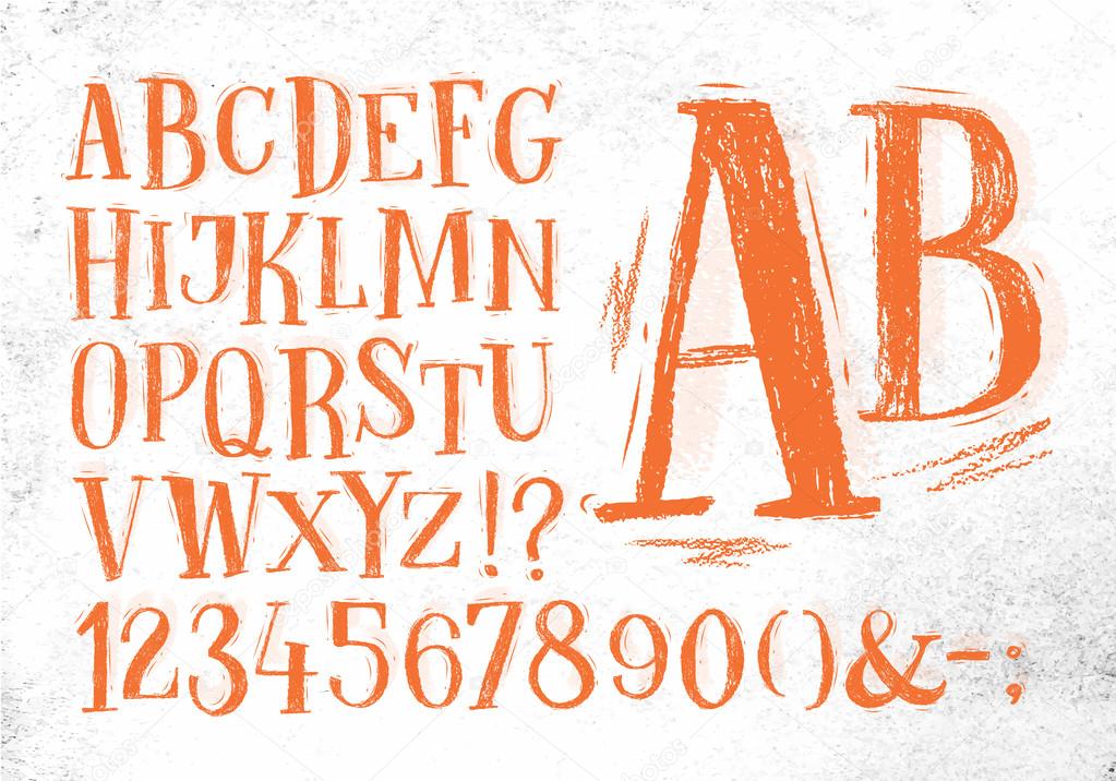 Pencil font orange alphabet Stock Vector Image by ©anna42f #124572278