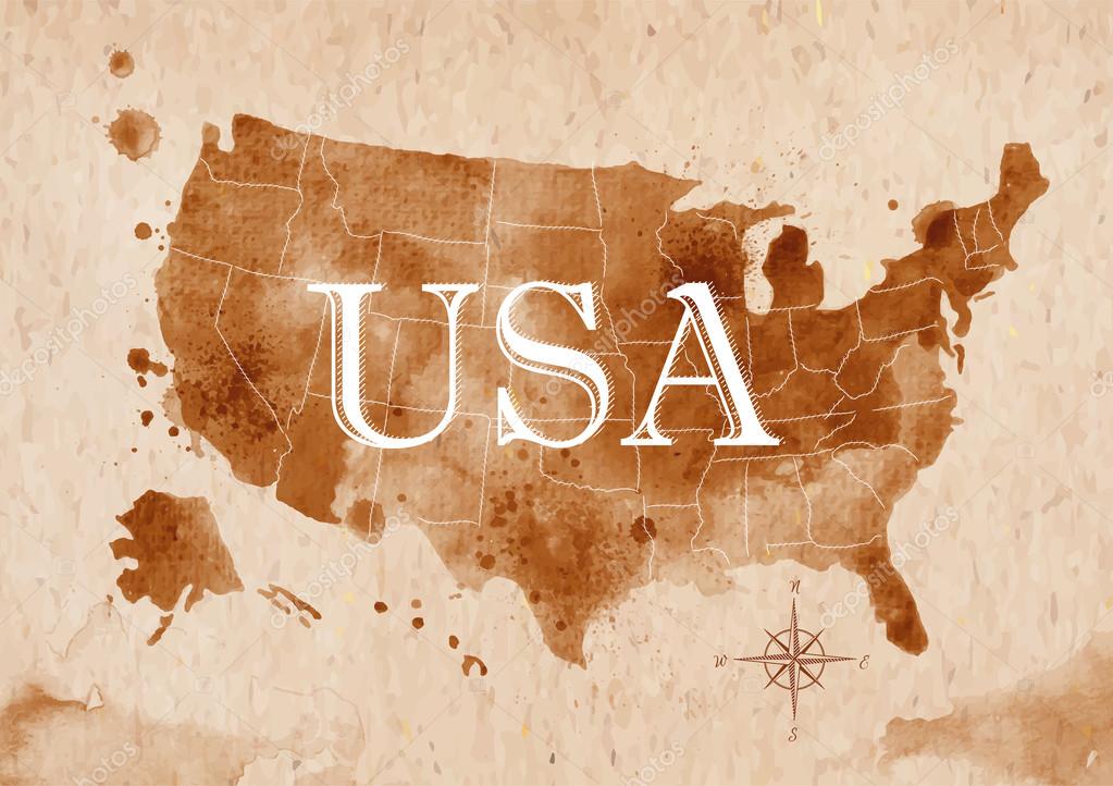 Map United States retro Stock Vector Image by ©anna42f #54766505