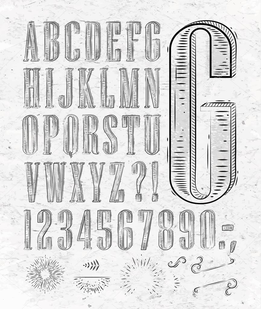 Vintage font letters Stock Vector Image by ©anna42f #58458499