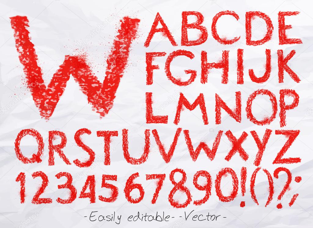 Alphabet pastel red Stock Vector by ©anna42f 61634175
