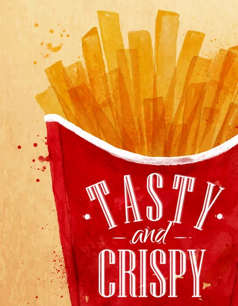 Vintage french fries poster design — Stock Vector © Donnay #45088387