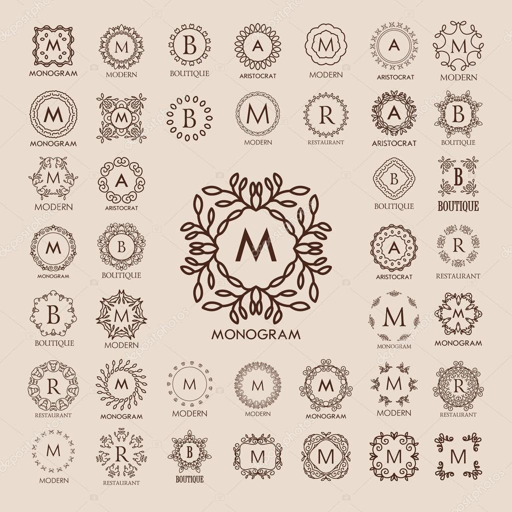 Monogram design templates. — Stock Vector © Sonulkaster #108372834