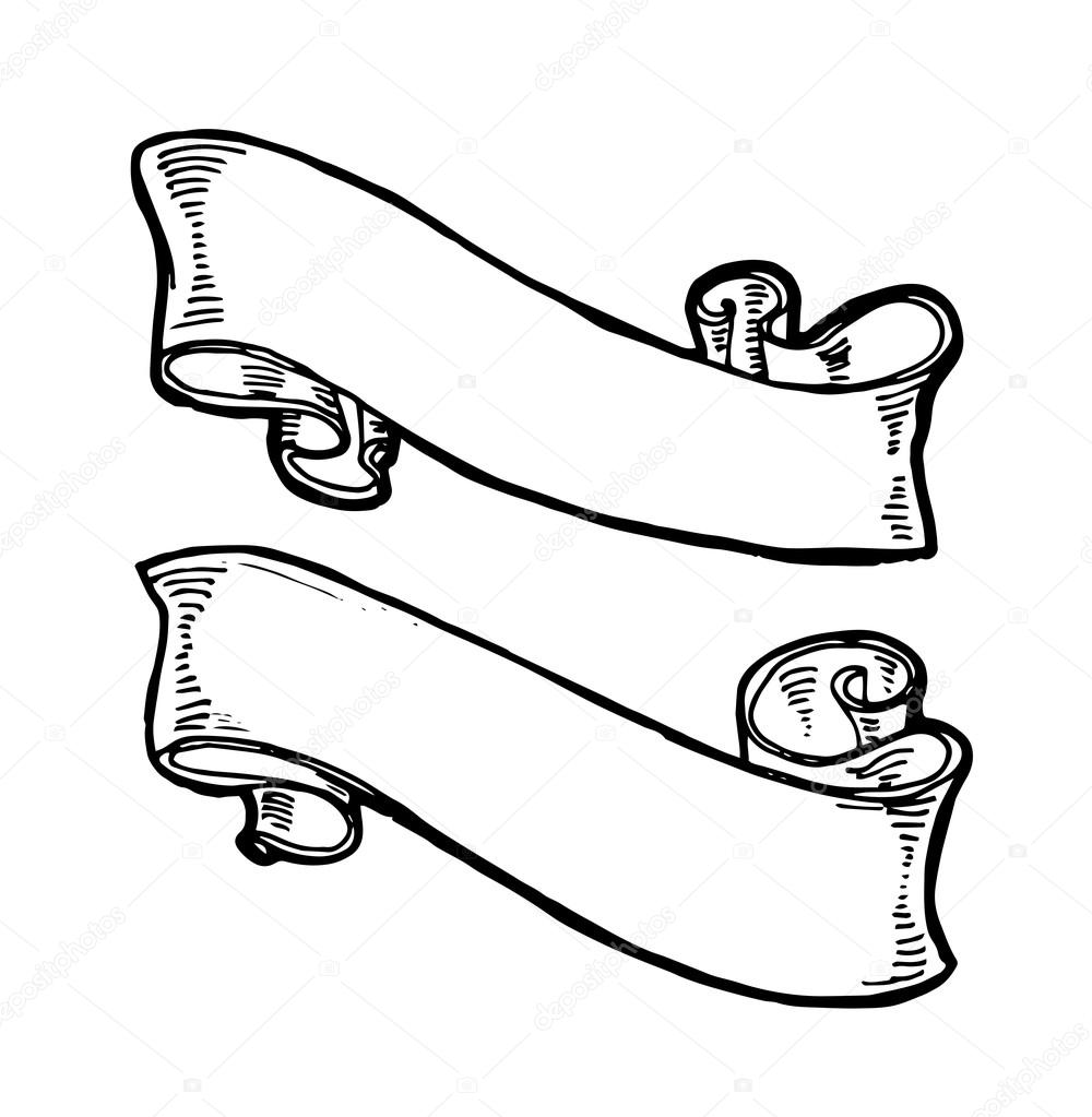 Vintage Ribbon Drawing