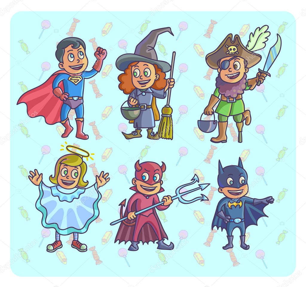 Cute children in different costumes Stock Vector Image by ©Sonulkaster ...
