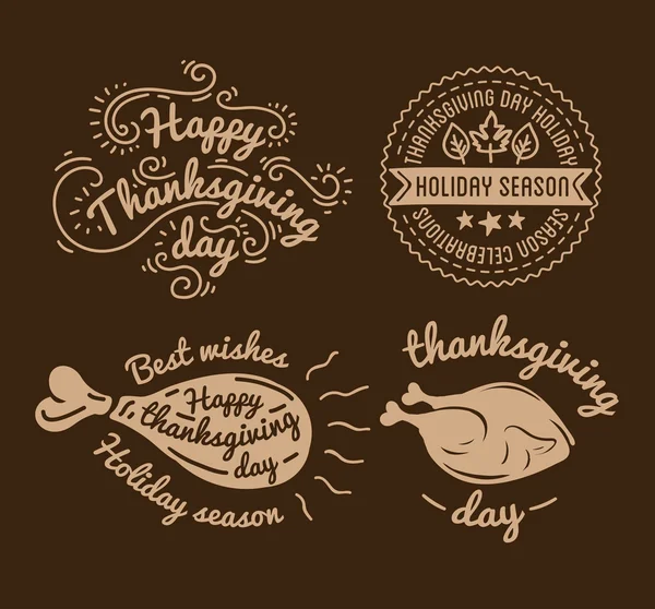 Set of labels to Thanksgiving Day. — Stock Vector © Sonulkaster #125801952