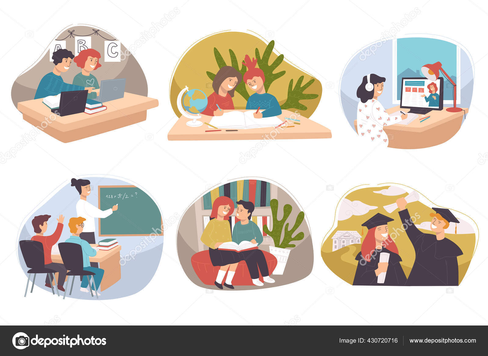 People Obtaining Knowledge School College University Pupils Lessons ...