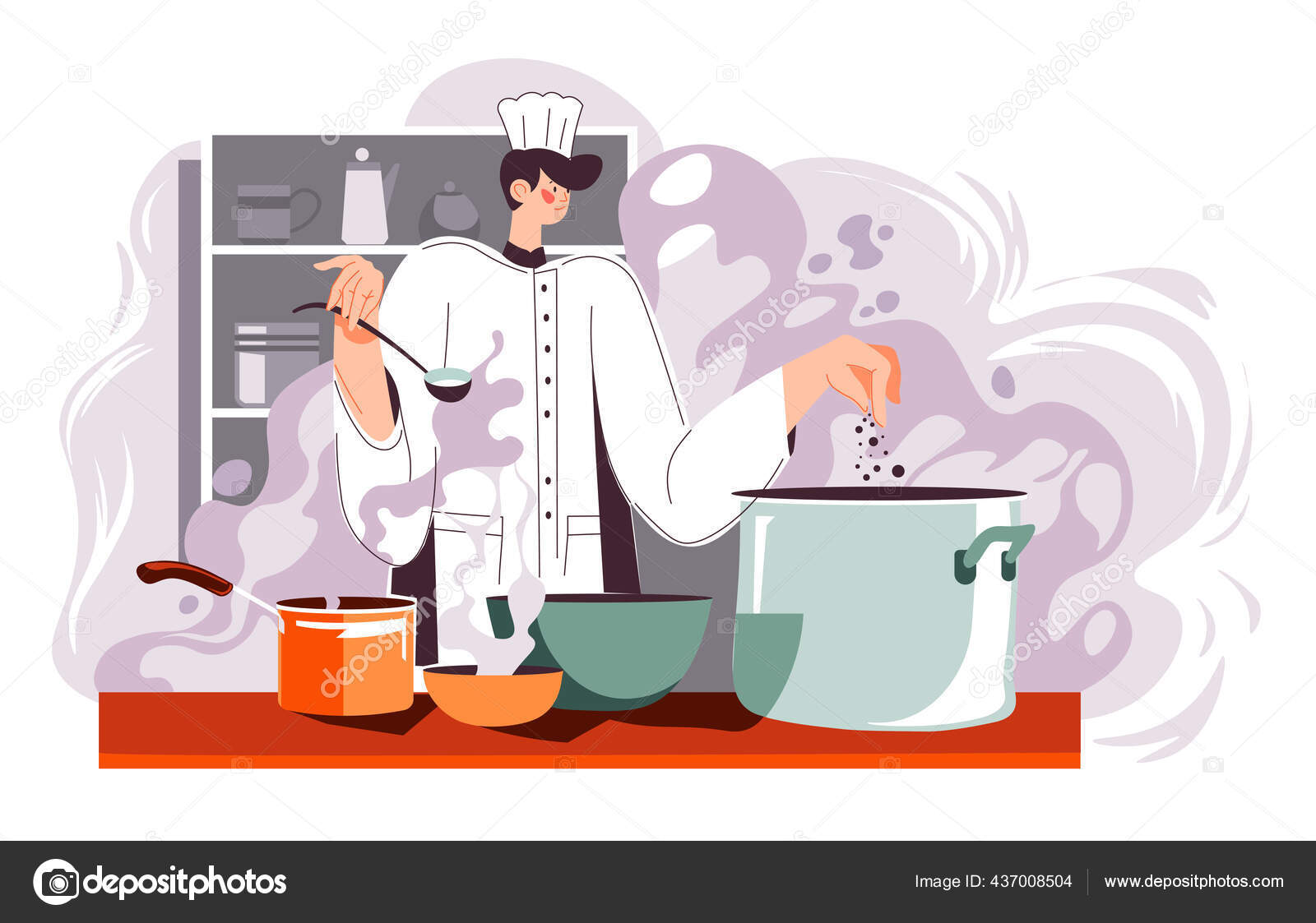 Cooking Food In Kitchen Clipart